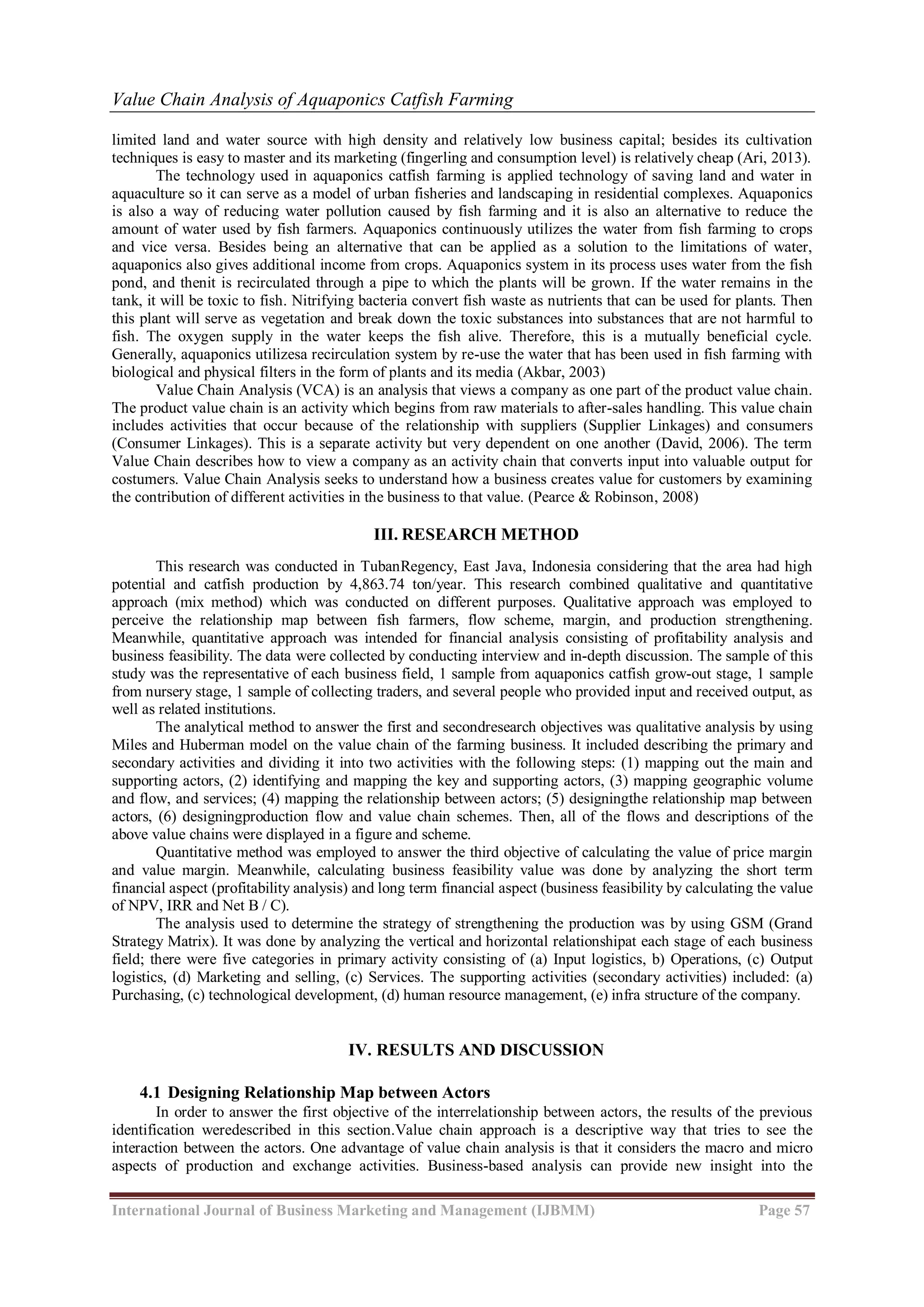 Value Chain Analysis of Aquaponics Catfish Farming | PDF