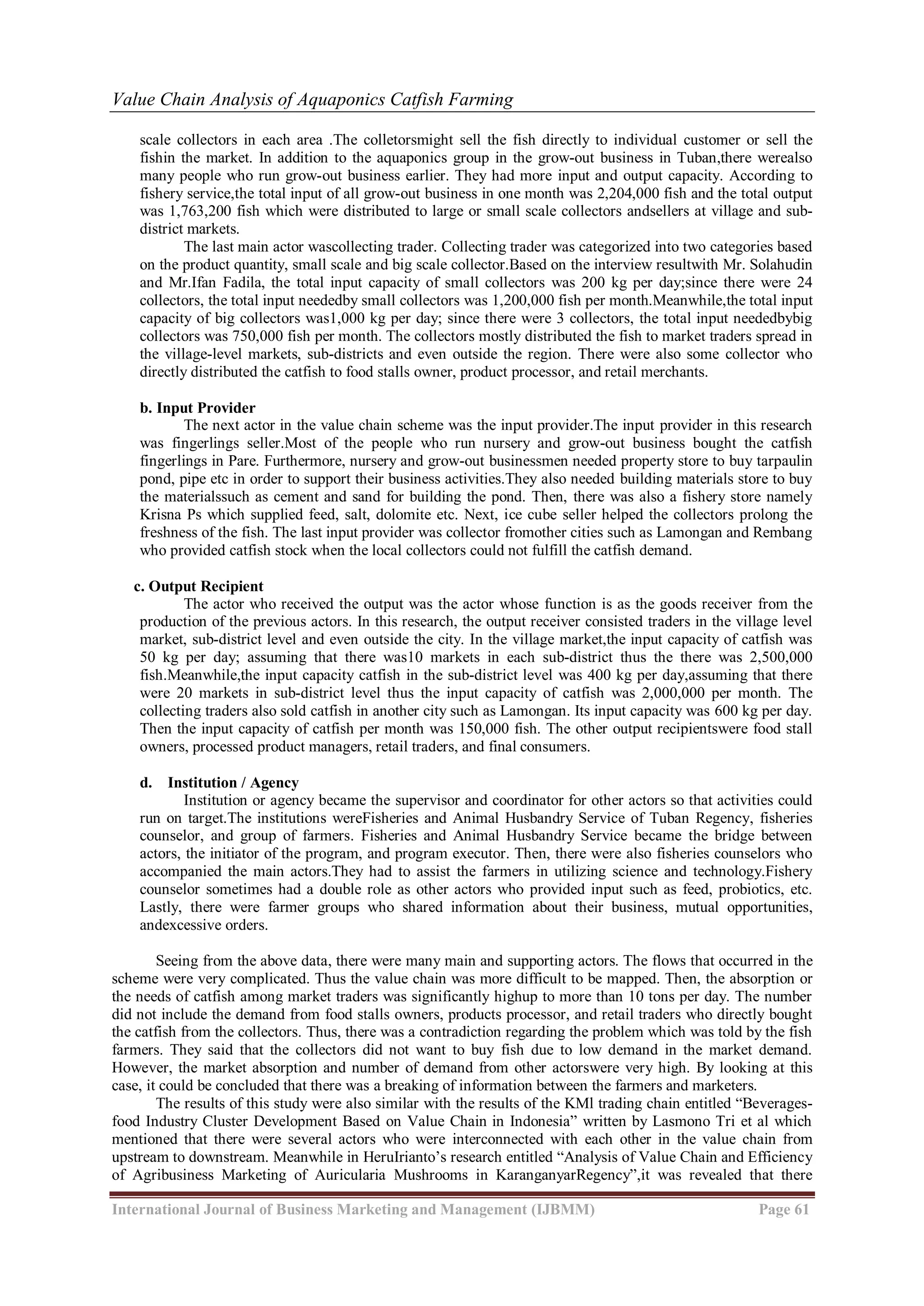 Value Chain Analysis of Aquaponics Catfish Farming | PDF