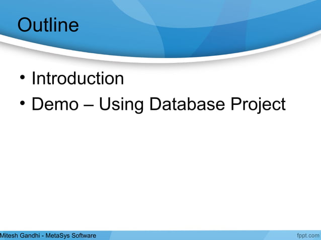 SSDT-Database Project | PPT | Databases | Computer Software and Applications