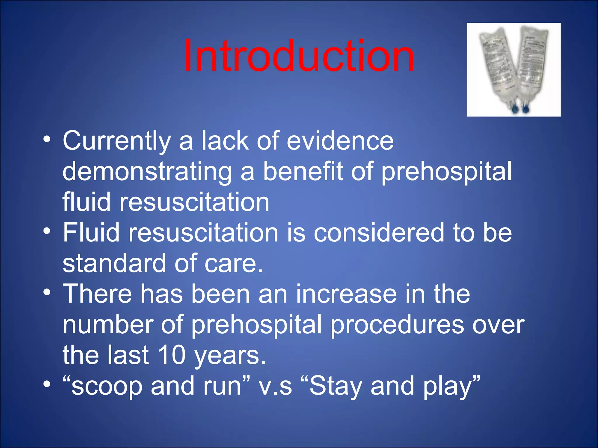 Guidelines for Pre-hospital Fluid Therapy in Trauma Pres | PPT
