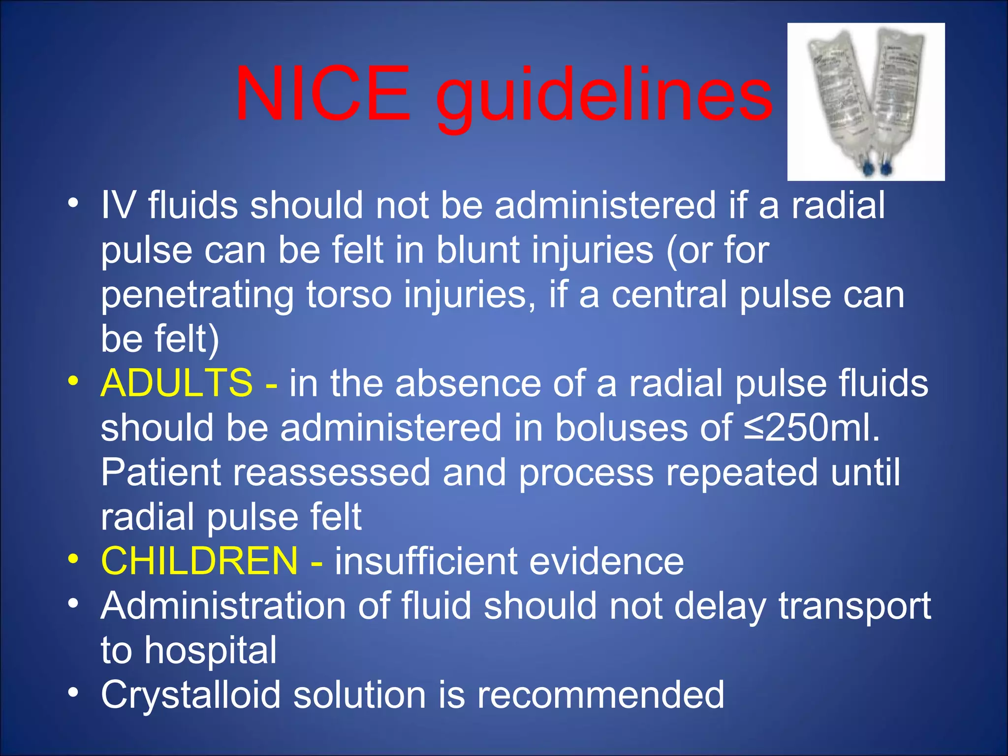 Guidelines for Pre-hospital Fluid Therapy in Trauma Pres | PPT