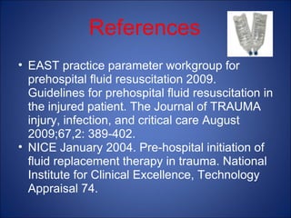 Guidelines for Pre-hospital Fluid Therapy in Trauma Pres | PPT