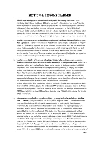 RJohnson Portfolio USAID Project Report Lessons Learned (4 Pages) | PDF