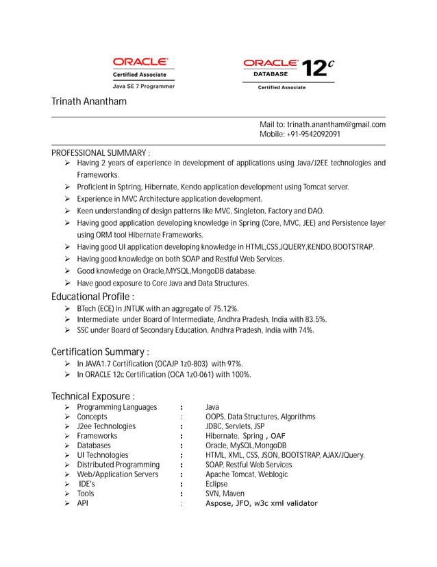 Trinath Resume | PDF