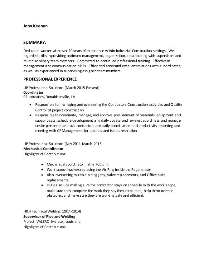 John Keenan - Resume