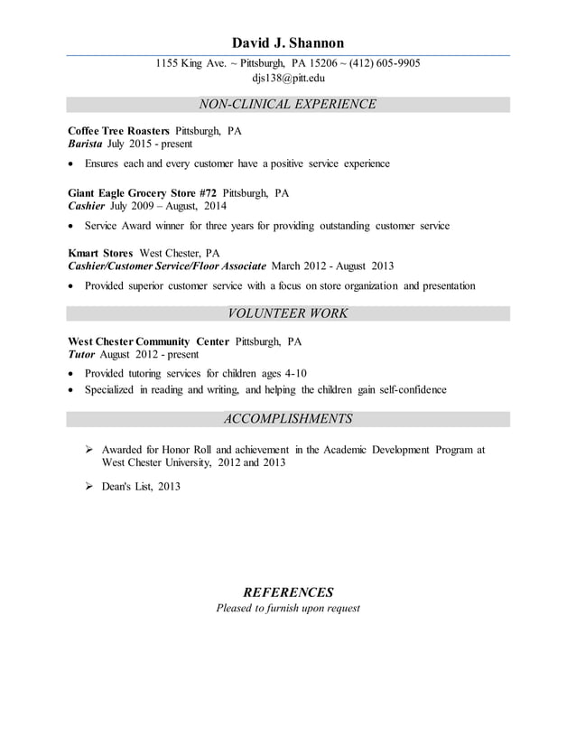 David Shannon resume 2016 | PDF