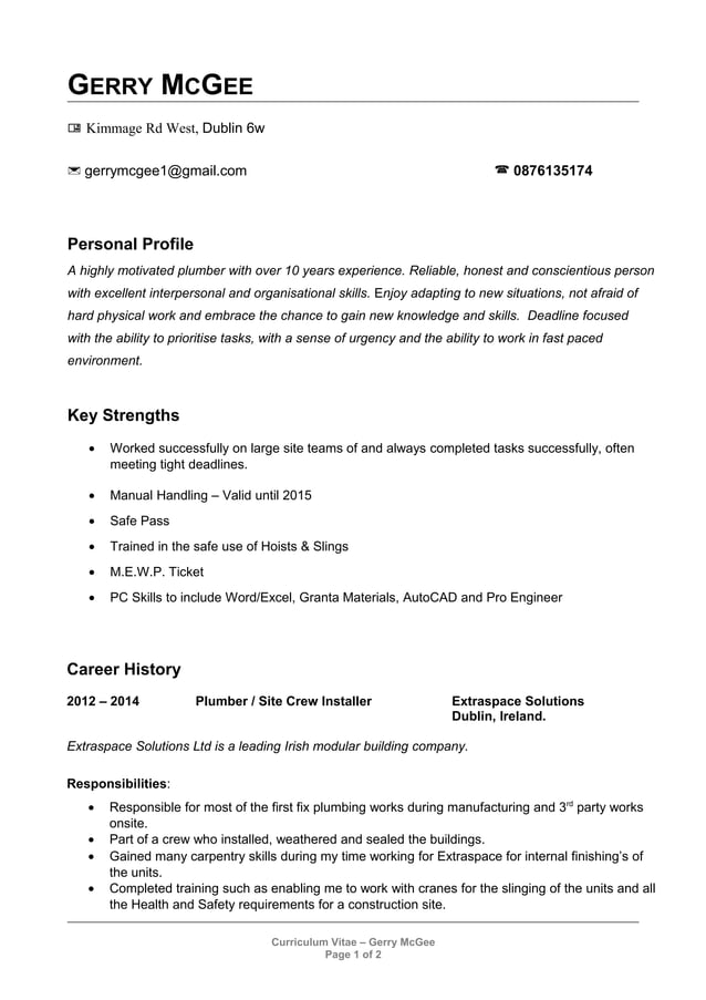 Gerry_McGee_CV | PDF