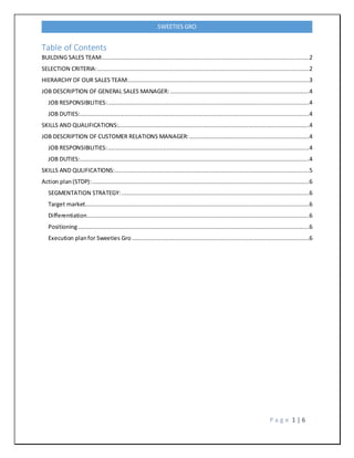 sales ..sweeties gro report | DOCX | Business Administration | Business