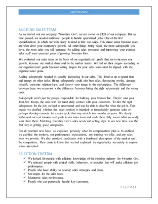sales ..sweeties gro report | DOCX | Business Administration | Business
