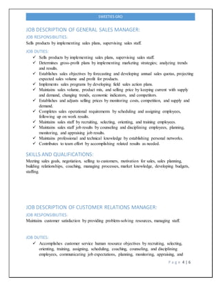 sales ..sweeties gro report | DOCX | Business Administration | Business