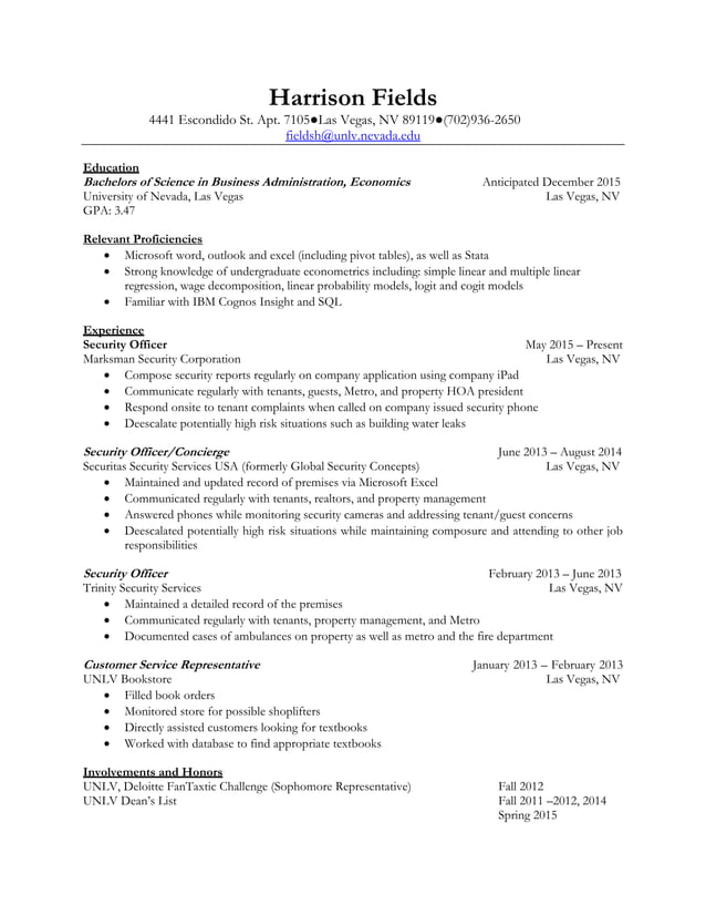 Harrison Fields - Resume final (1) | PDF