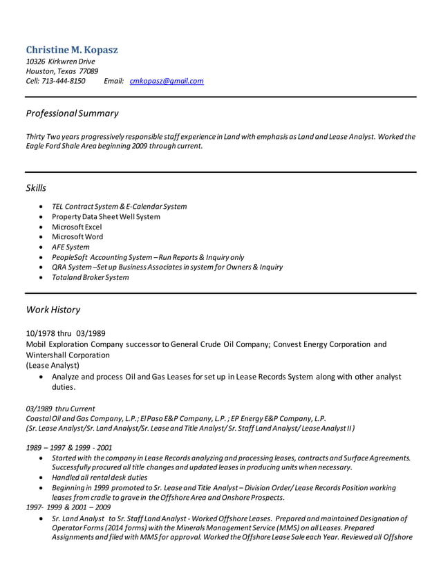 Christine Kopasz Resume 2016 | DOCX | Business Utilities | Business