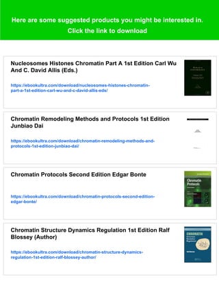 Chromatin and Chromatin Remodeling Enzymes Part B 1st Edition Carl Wu C ...