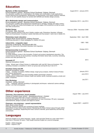 Dorothy Knudsen CV -everything-English-2016 | PDF