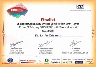 CII_WR_HR_Case study writing competition-14-15 (1) | PDF | Human ...