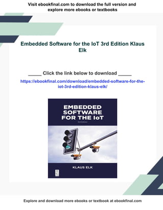 Embedded Software for the IoT 3rd Edition Klaus Elk | PDF