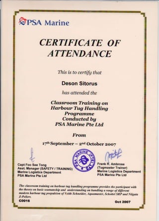 certificate ASD.PSA
