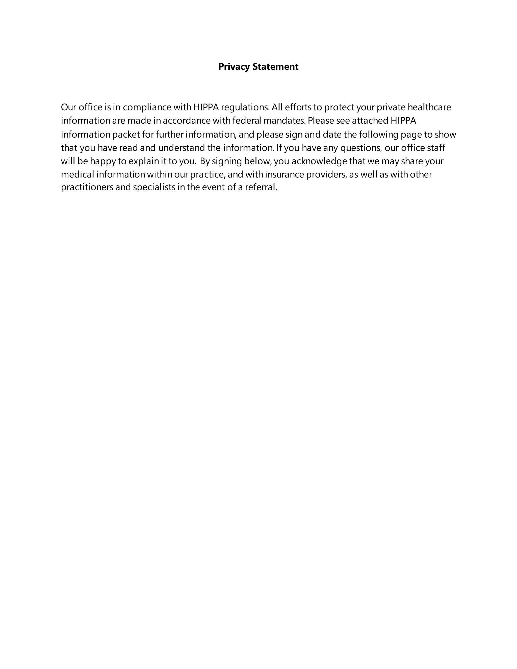 Sample Patient Welcome Packet | PDF