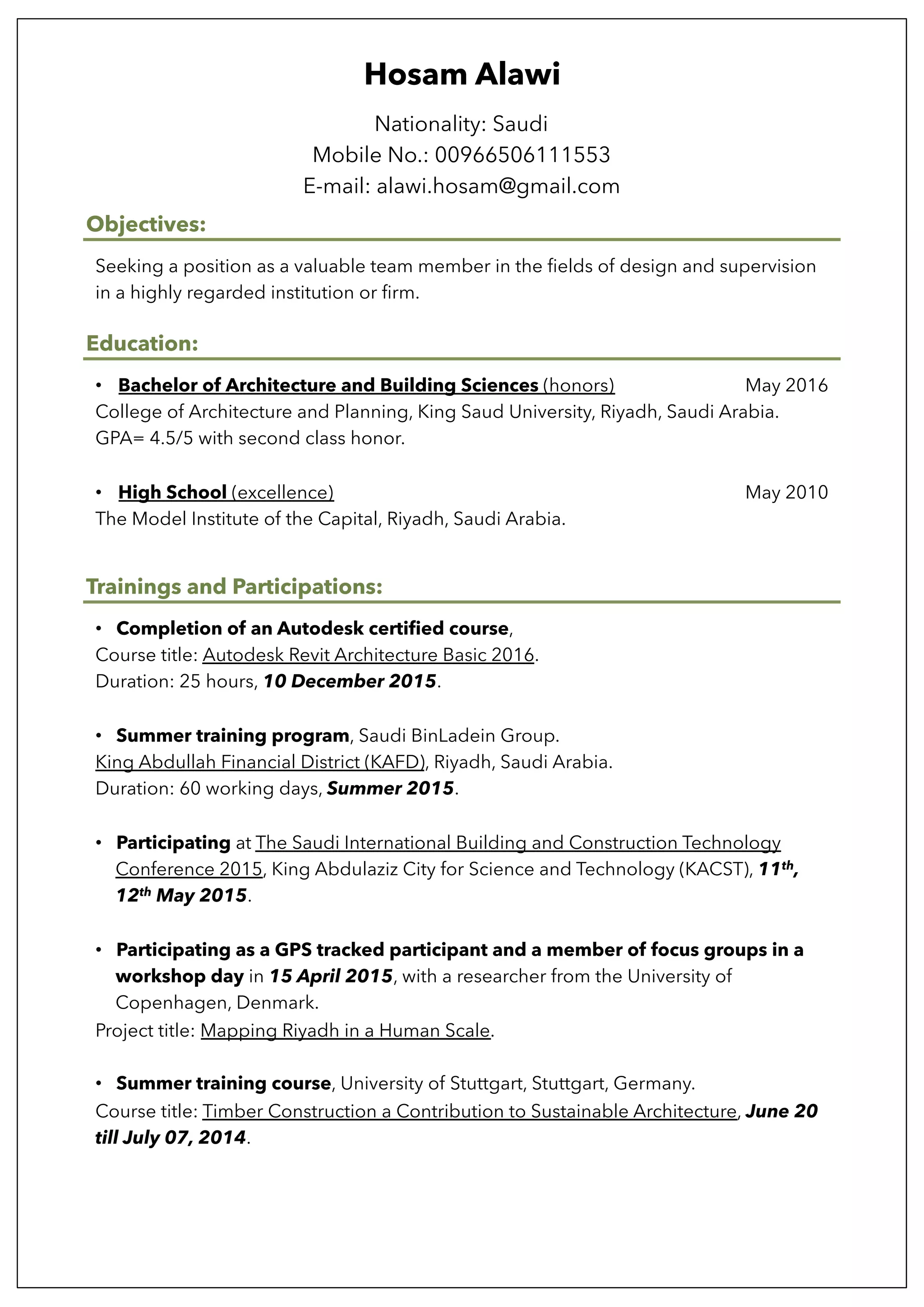 Hosam Alawi's Resume | PDF