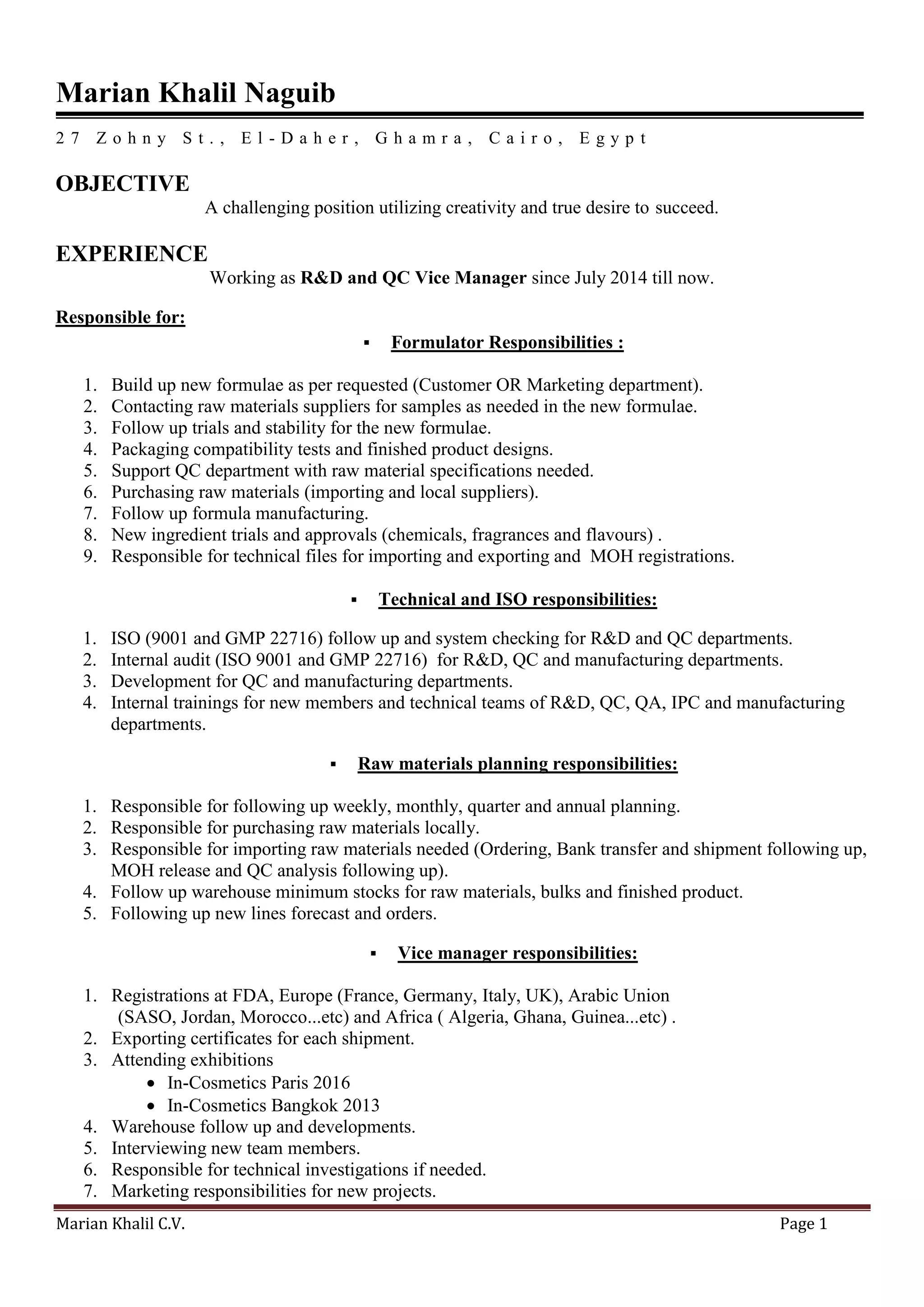 Marian Khalil CV | PDF