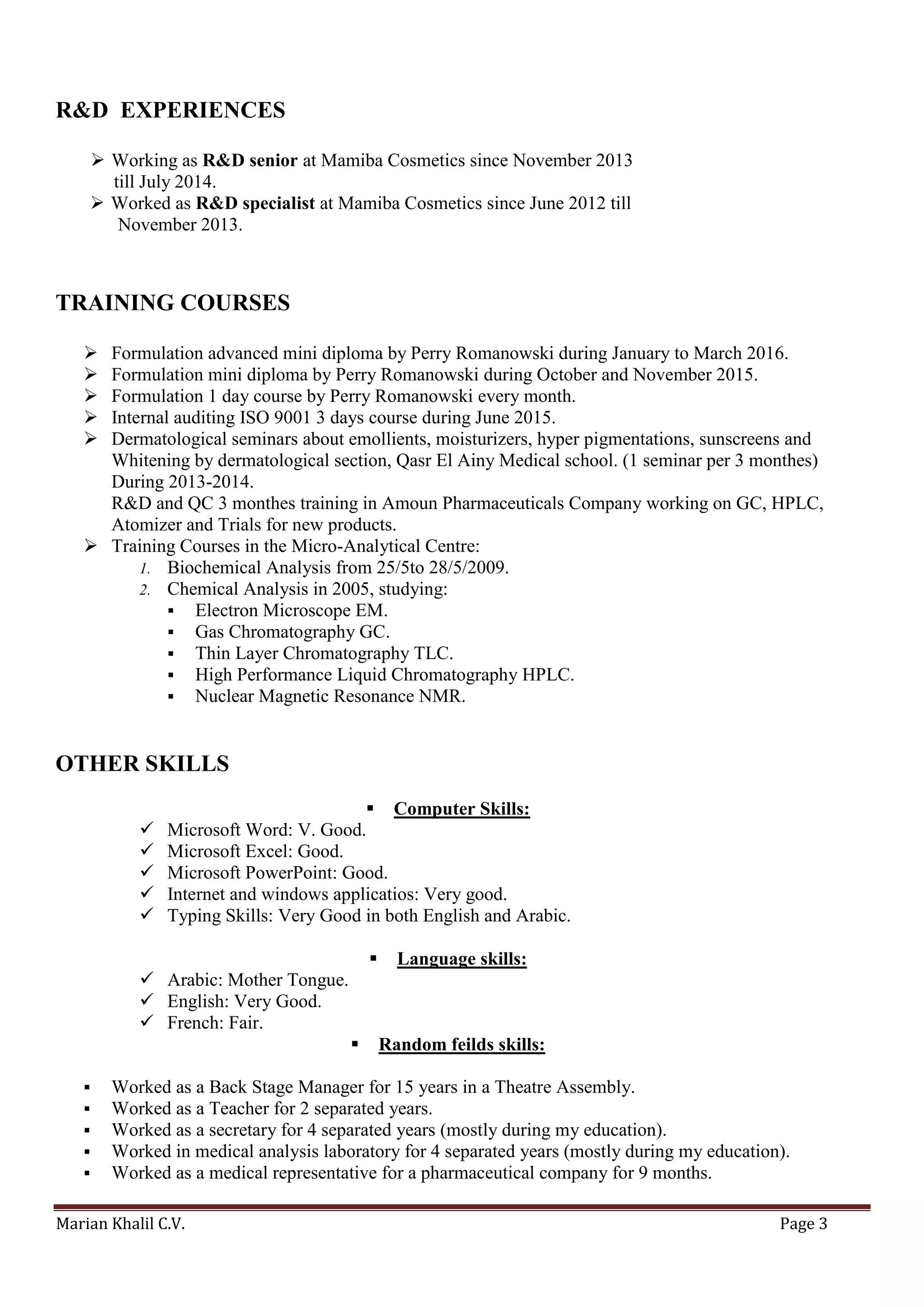 Marian Khalil CV | PDF