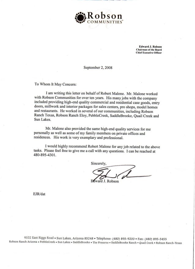 Ed Robson CEO - High Profile Client Reference | PDF