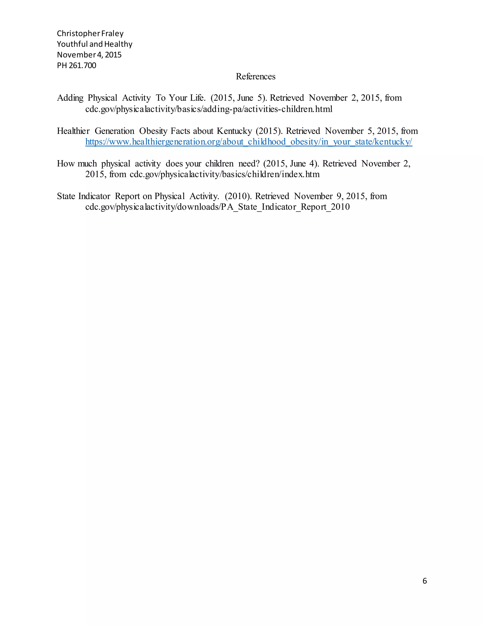 Health Promotion Planning Project(Christopher Fraley) | PDF