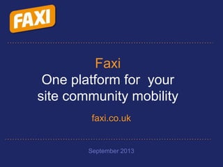 Faxi future roadmap 05.11.14