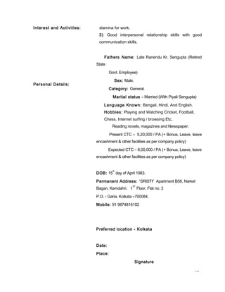 Joydip sengupta (CV) | PDF