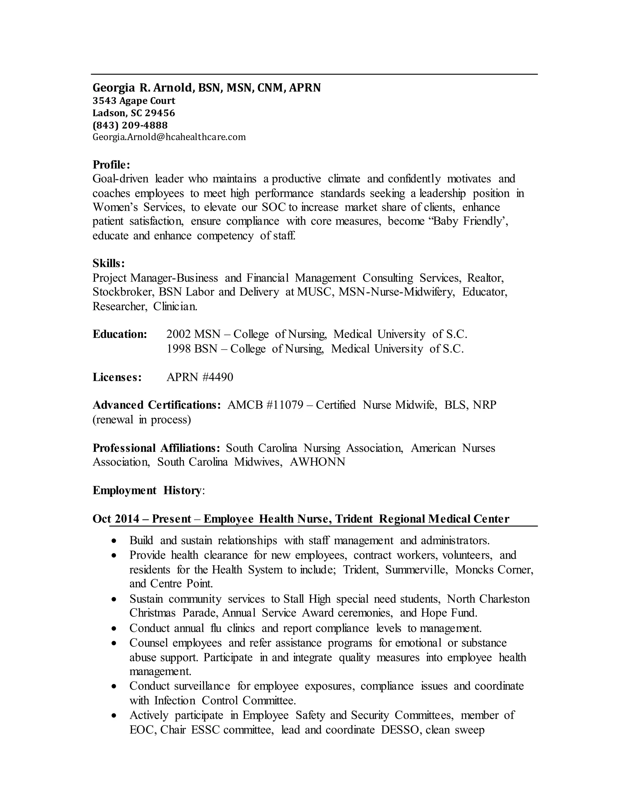 2015 Resume G. Arnold | DOCX