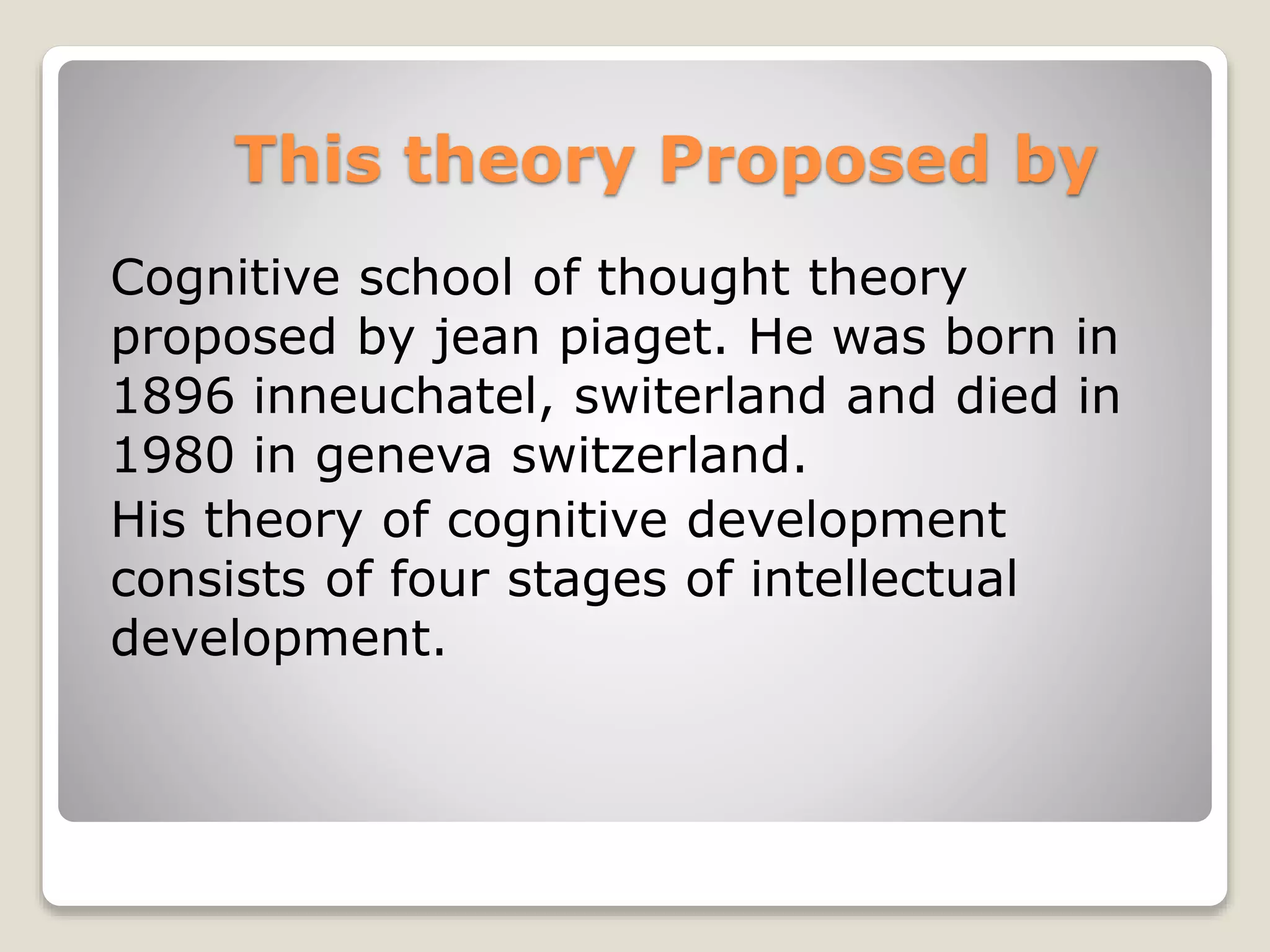 Cognitive School of Thought | PPTX