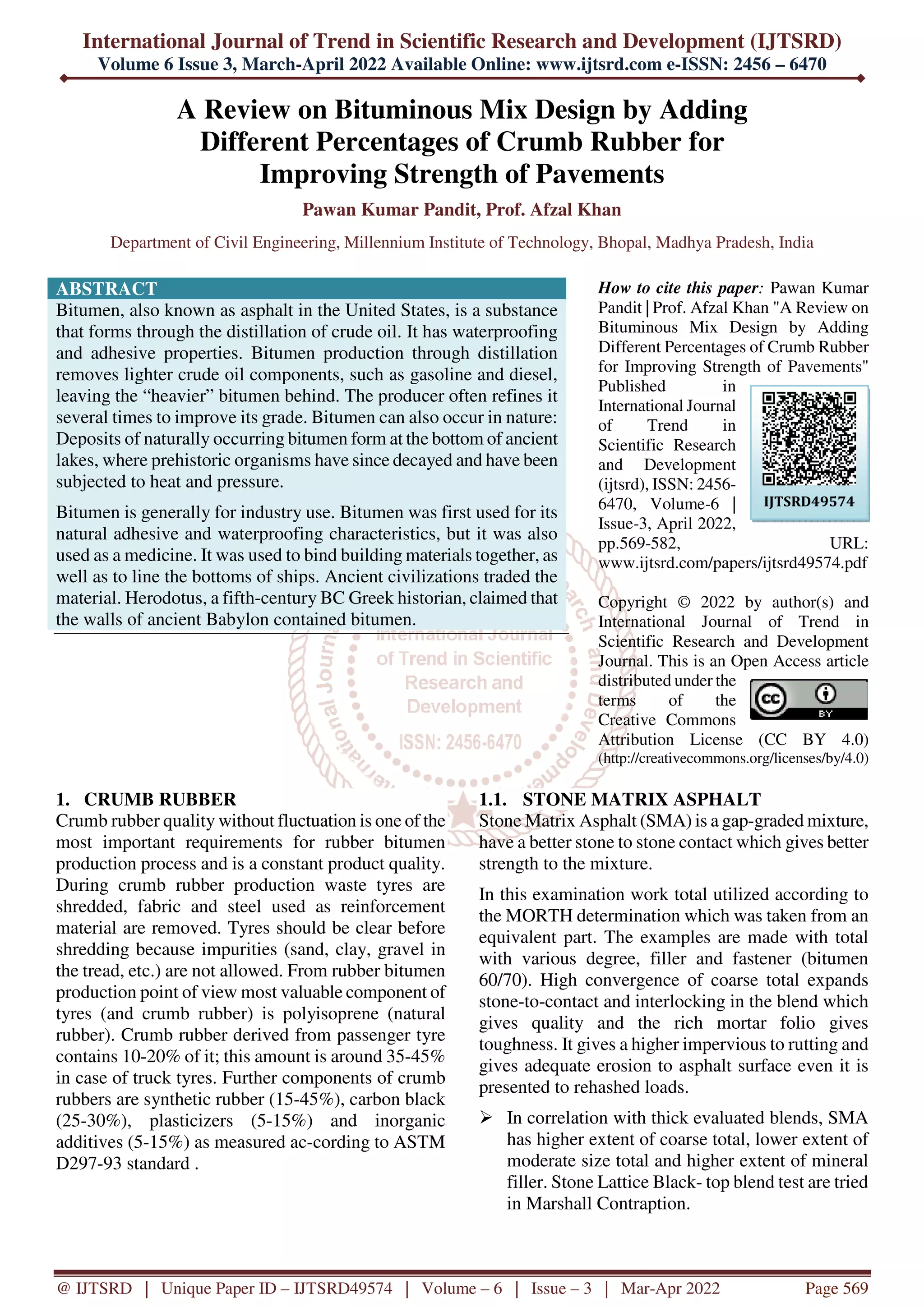 A Review on Bituminous Mix Design by Adding Different Percentages of ...