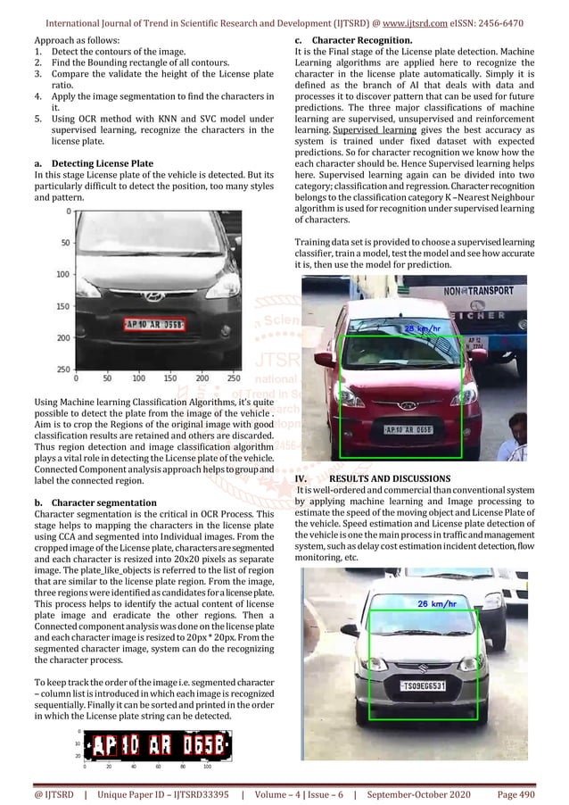 Automated License Plate detection and Speed estimation of Vehicle Using Machine Learning Haar ...