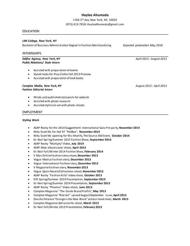 Haylee E Ahumada Resume15 | DOCX | Business | Business and Finance