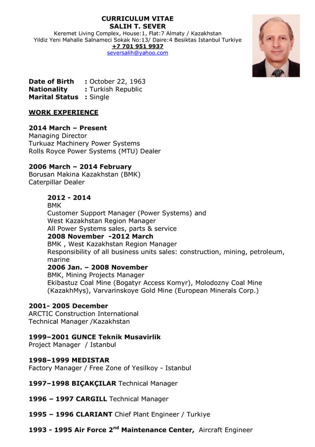 Salih SEVER -CV | PDF