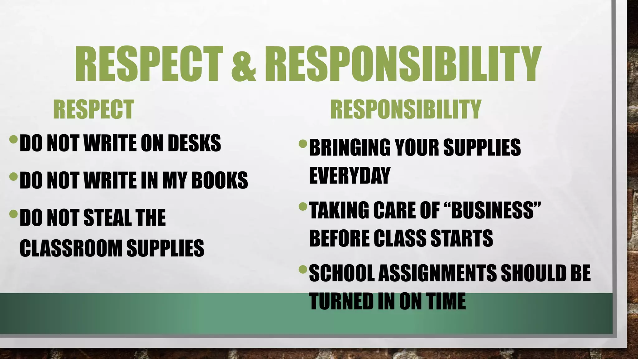 Respect & responsibility | PPTX