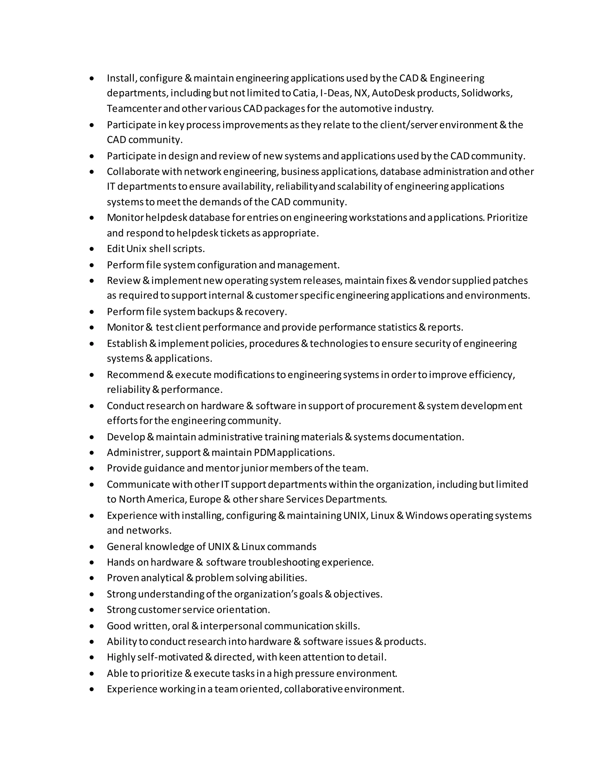Job skills at Faurecia | DOCX