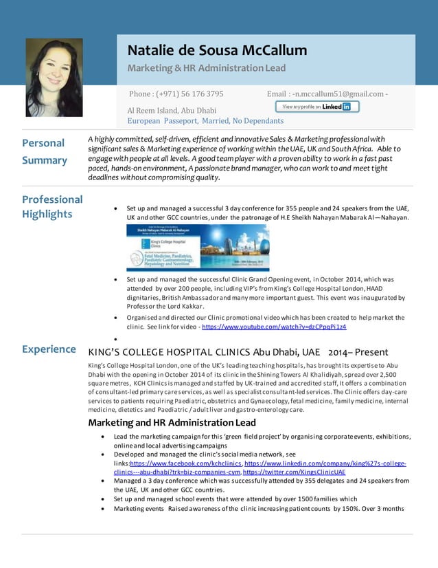 Natalie McCallum CV | DOCX