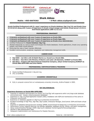 Shaik Abbas DBA | PDF | Operating Systems | Computer Software and Applications