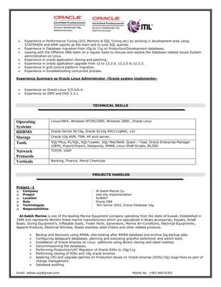 Shaik Abbas DBA | PDF | Operating Systems | Computer Software and ...