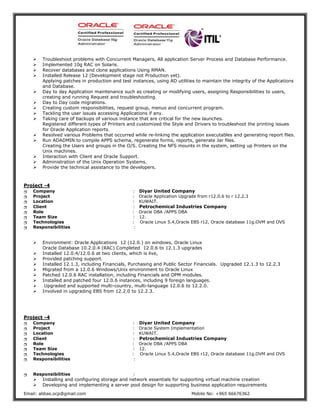 Shaik Abbas DBA | PDF | Operating Systems | Computer Software and Applications