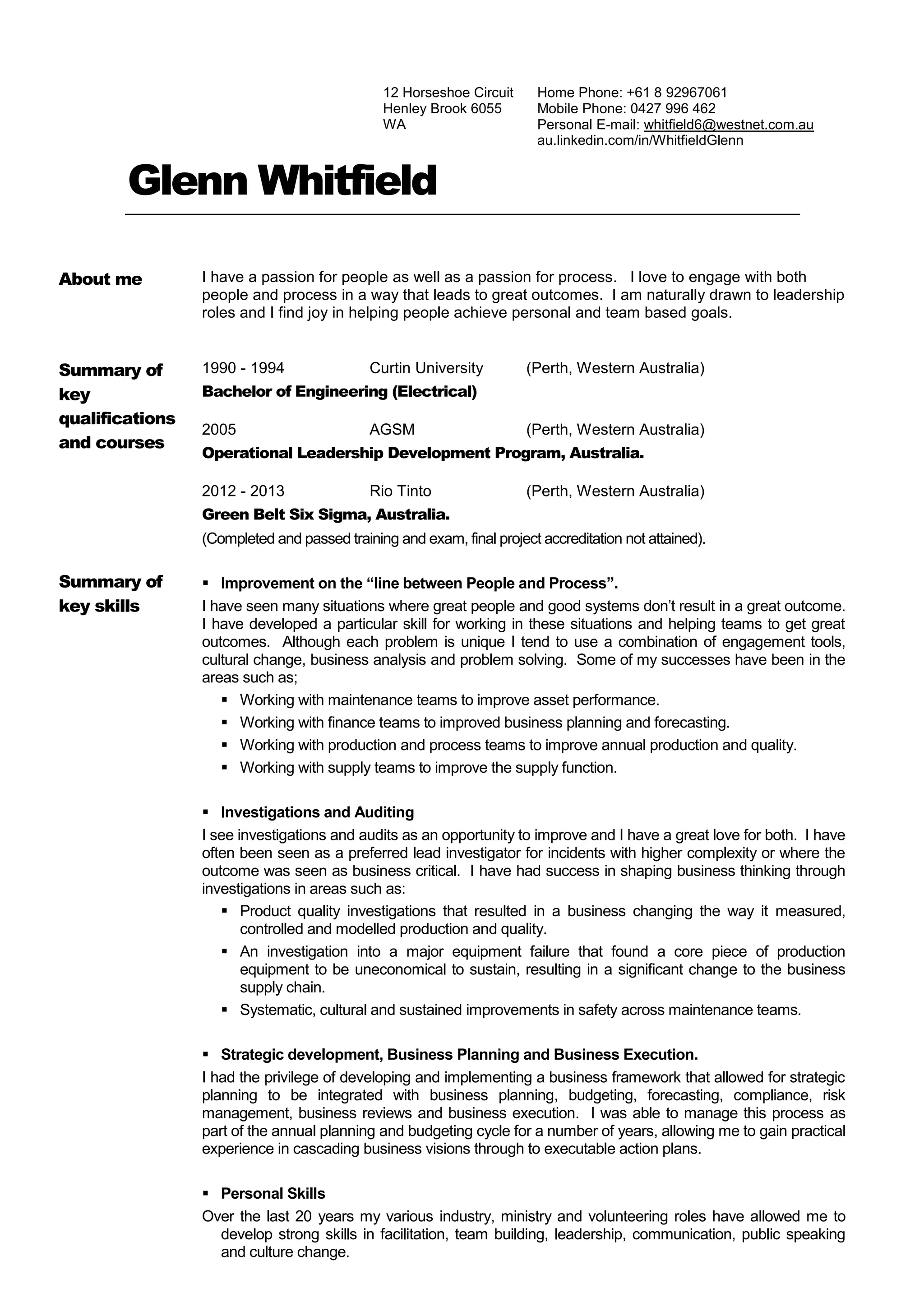 Resume_Glenn Whitfield | PDF