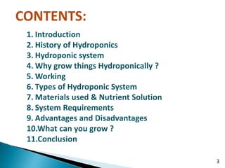 Hydroponics ppt | PPTX