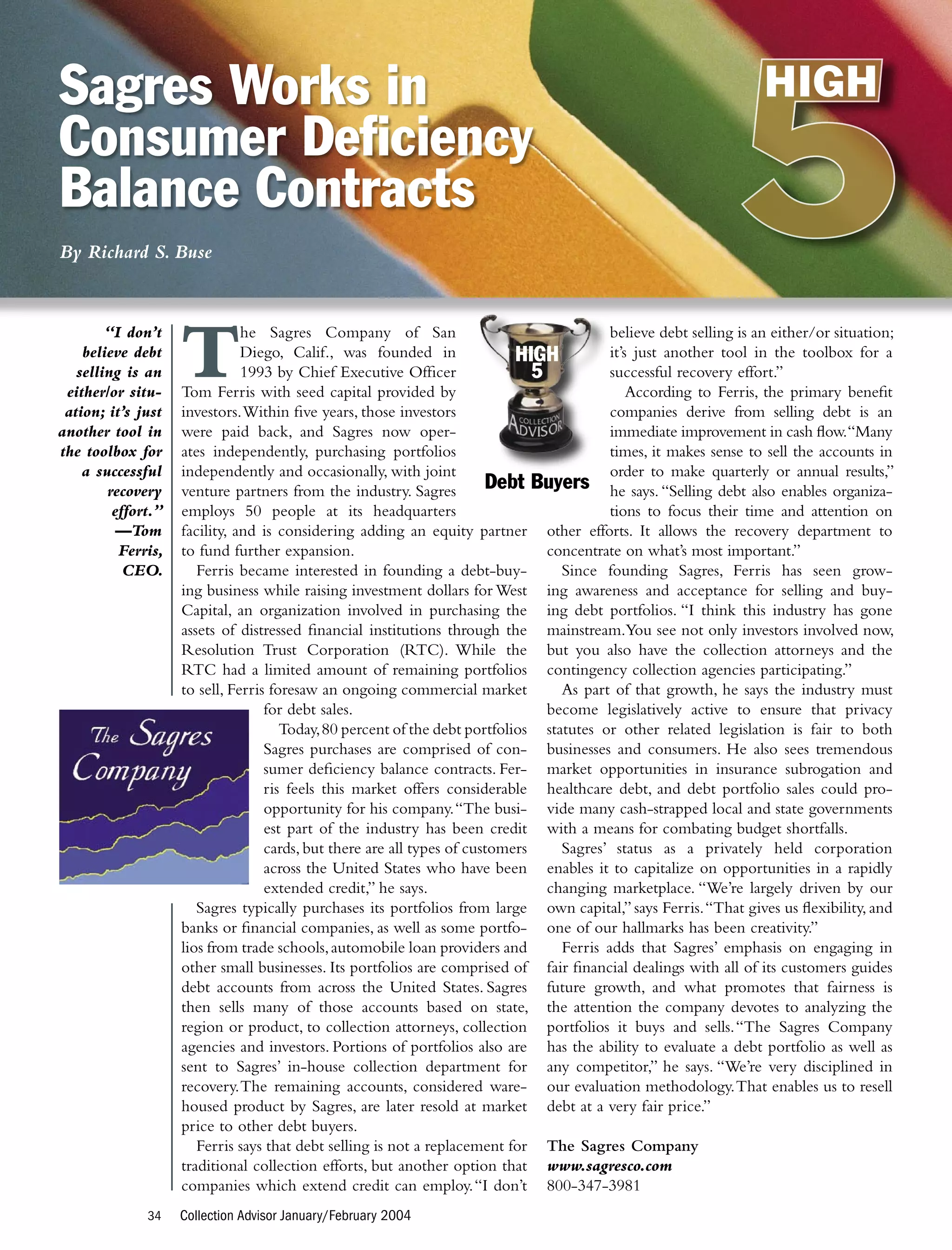 Debt Buying Industry Overview and Profiles – 2004 | PDF