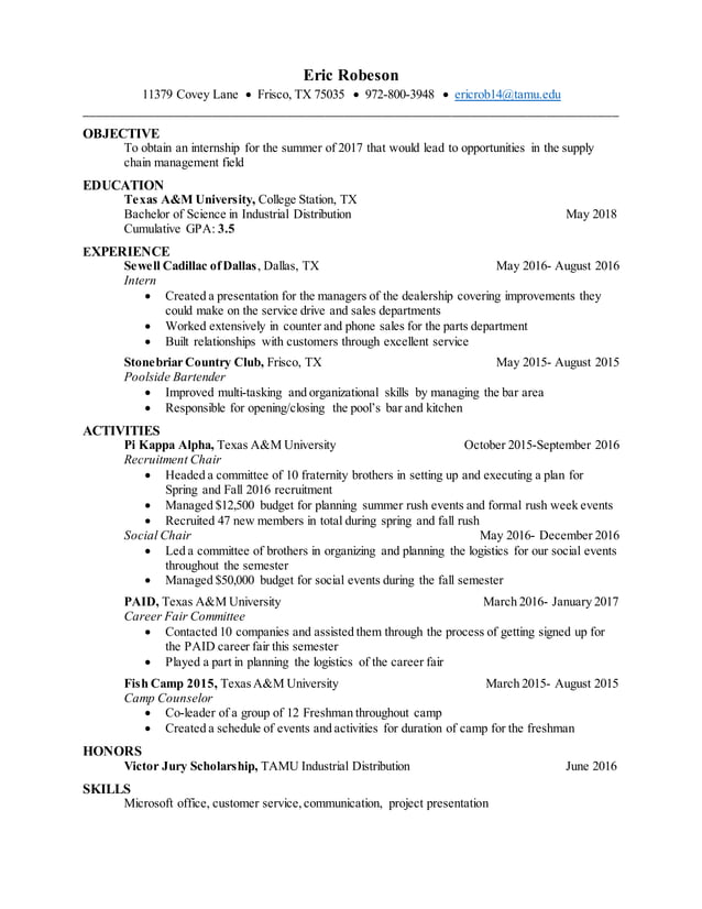 Eric Robeson resume (official) | PDF