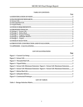 MCHE 363 - Engineering Design final report | PDF