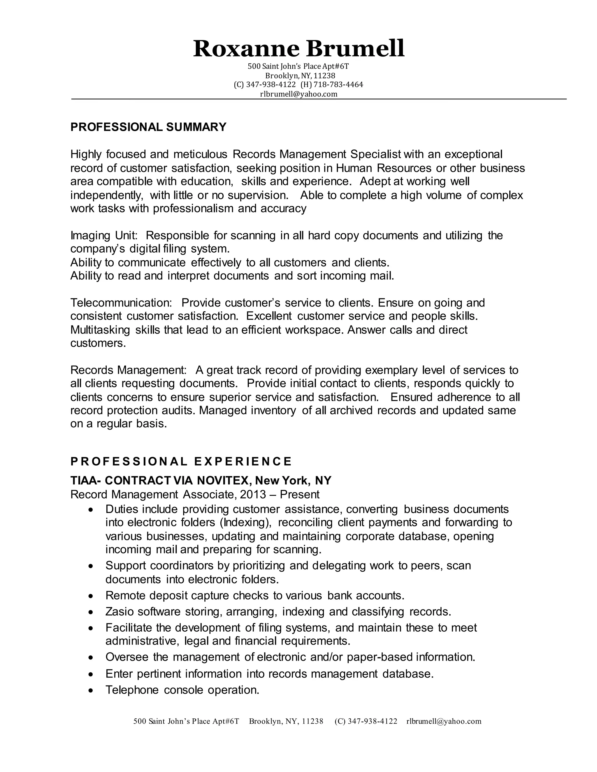Roxanne Brumell's Resume 2016 5 | DOCX