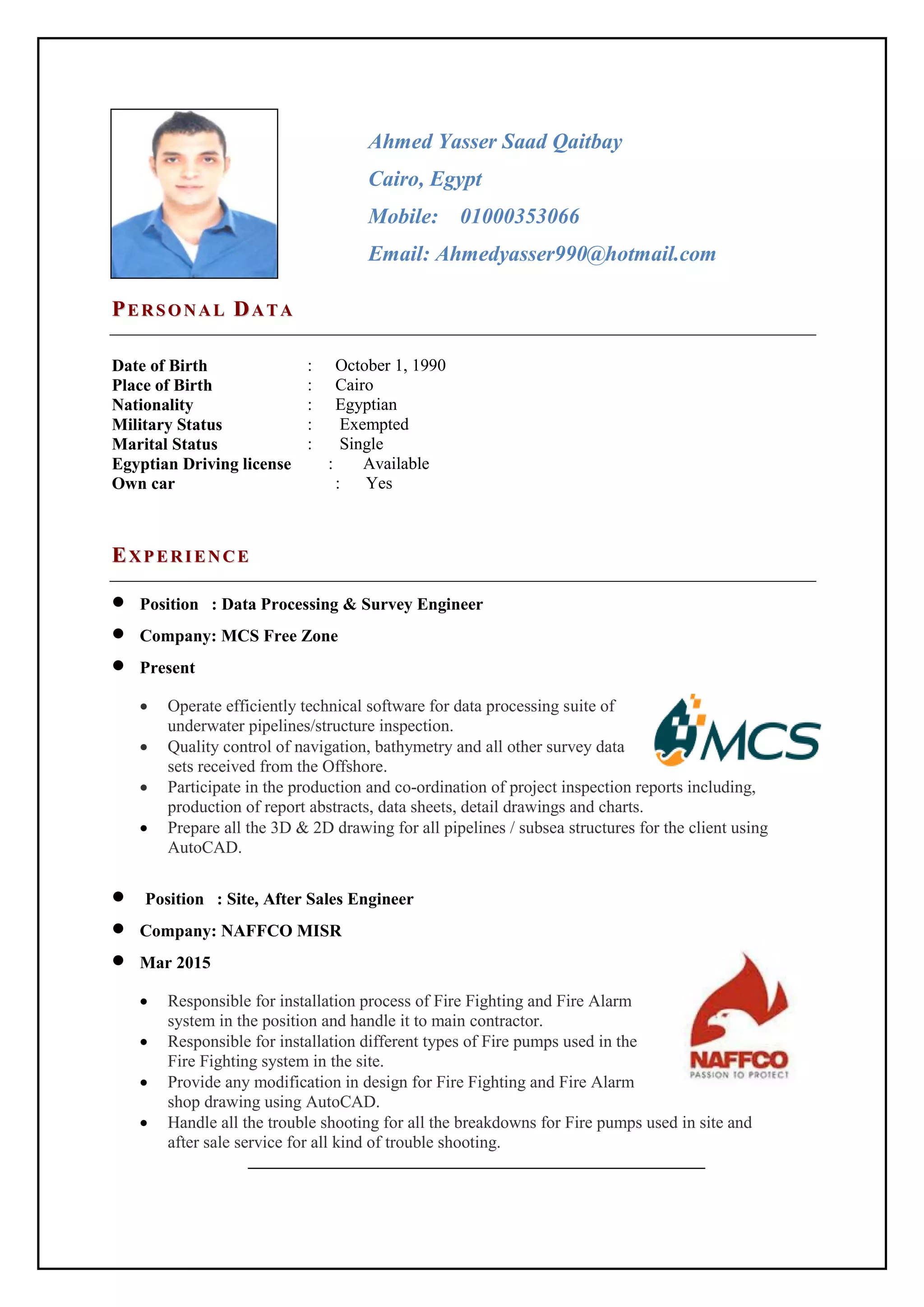 A.Yasser ( Mechatronics Engineer ) CV | PDF
