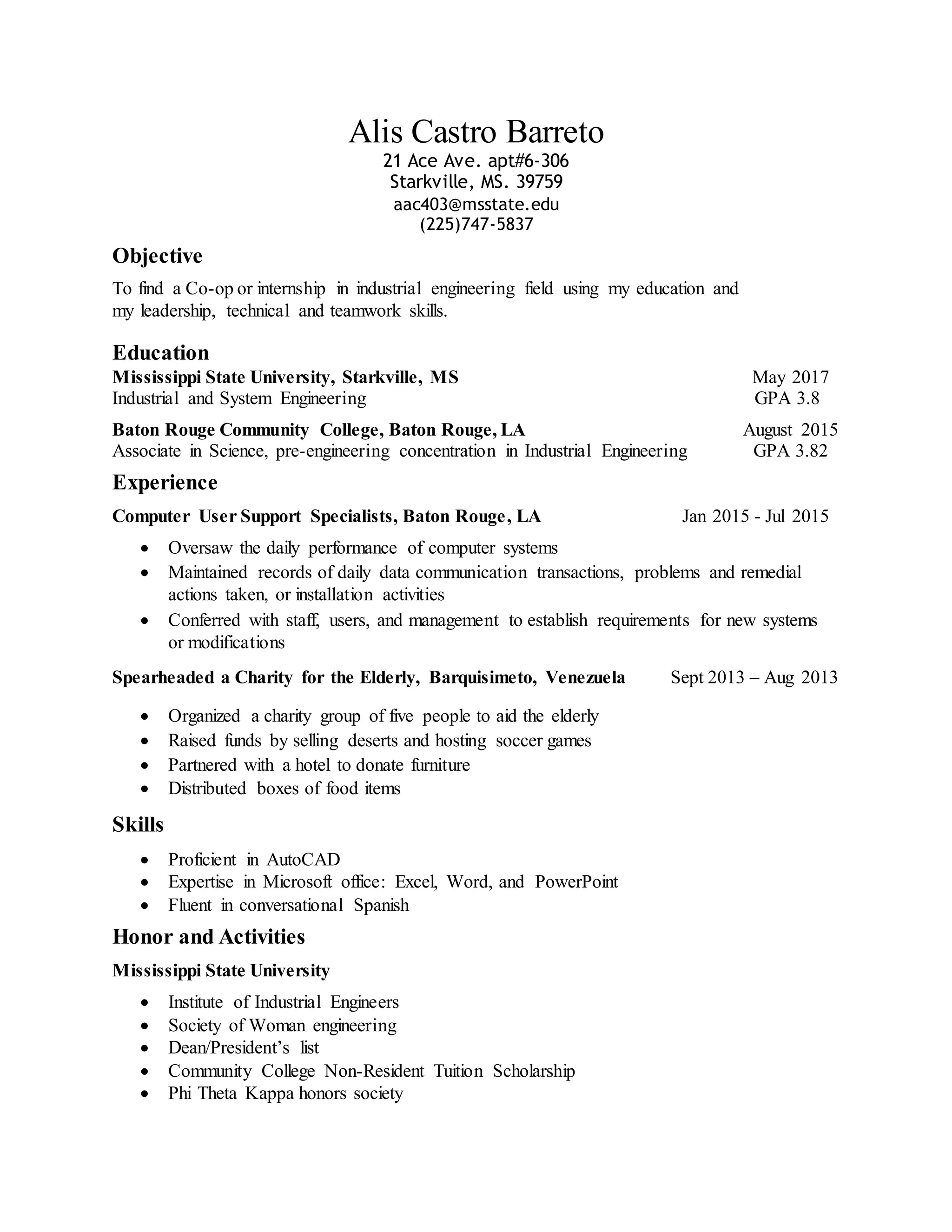 Alis Castro resume.. | DOCX