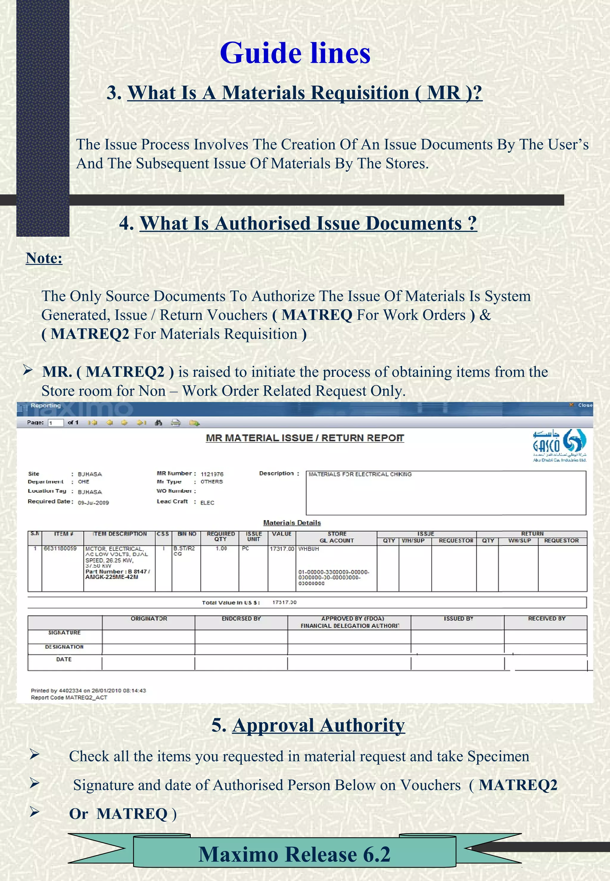 Material Request (OPERATION) | PPT